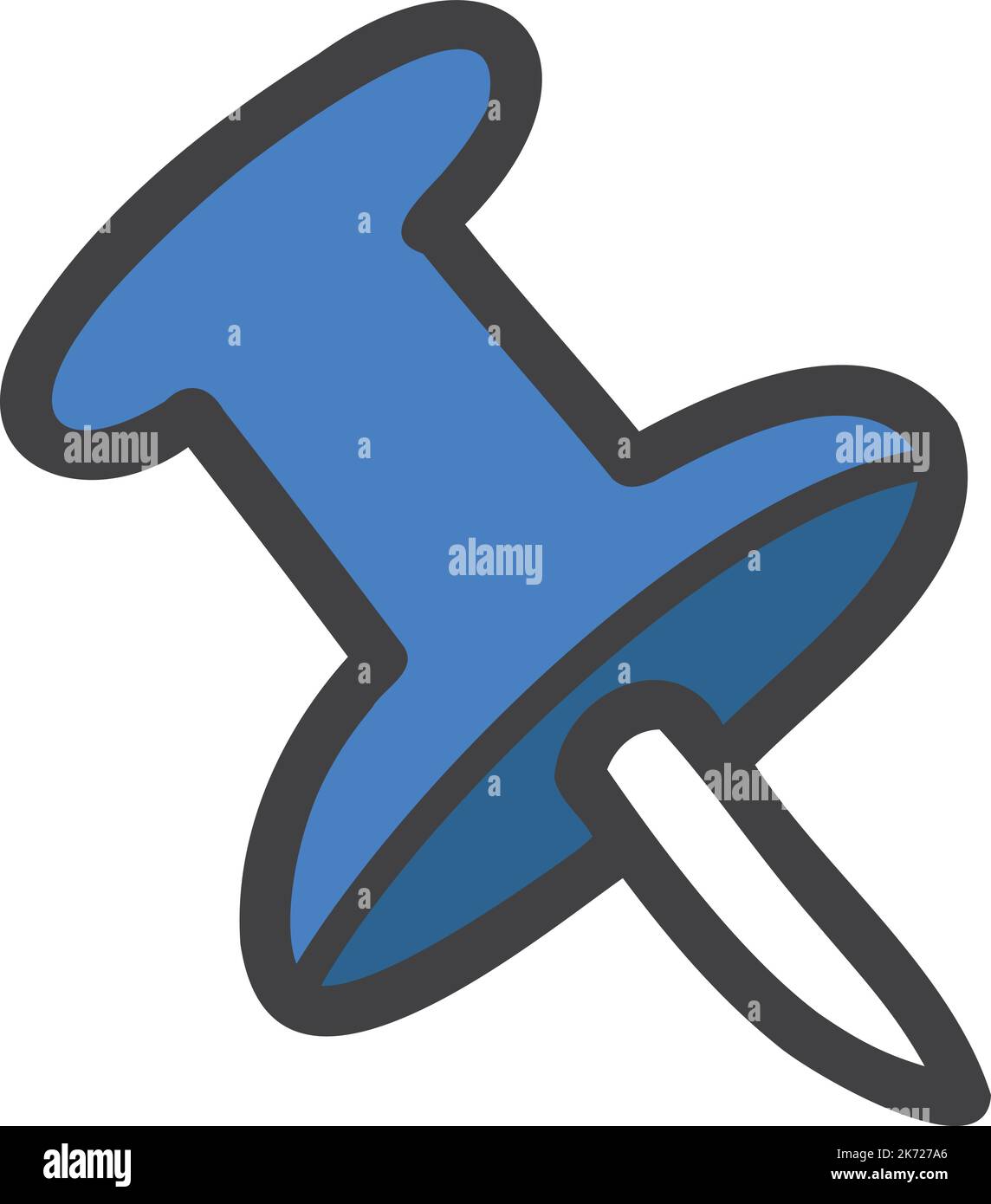 Hand Drawn cute paper pin illustration isolated on background Stock ...