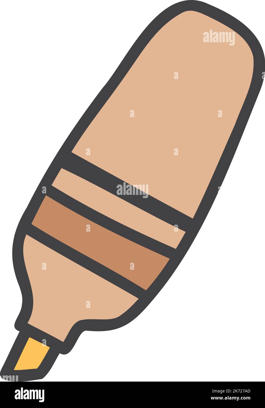 Hand Drawn highlighter pen illustration isolated on background Stock ...