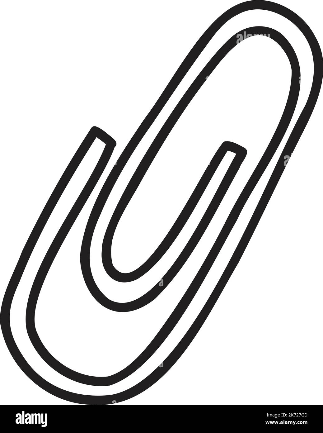 Hand Drawn cute Paper clip illustration isolated on background Stock ...