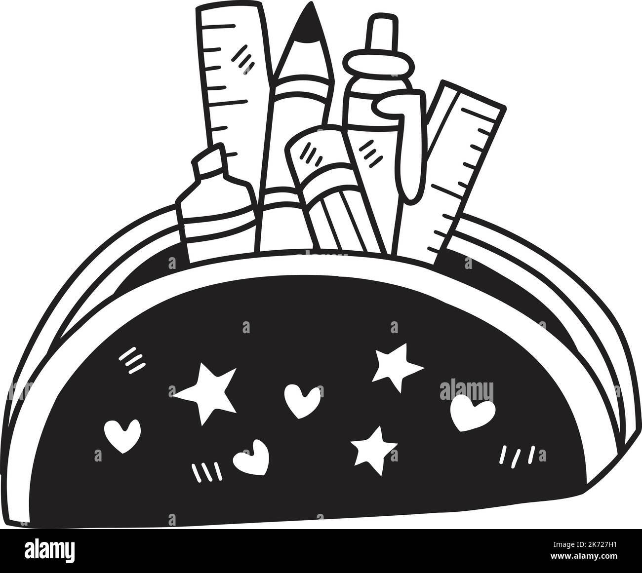 Hand Drawn pencil case illustration isolated on background Stock Vector ...