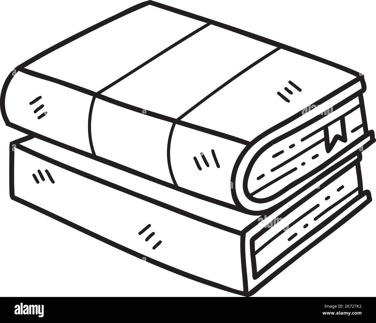 Hand Drawn stack of books illustration isolated on background Stock ...