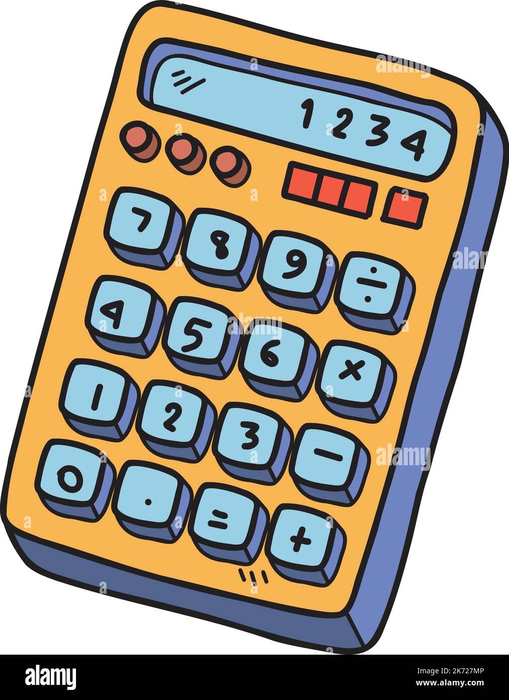 Hand Drawn calculator illustration isolated on background Stock Vector ...