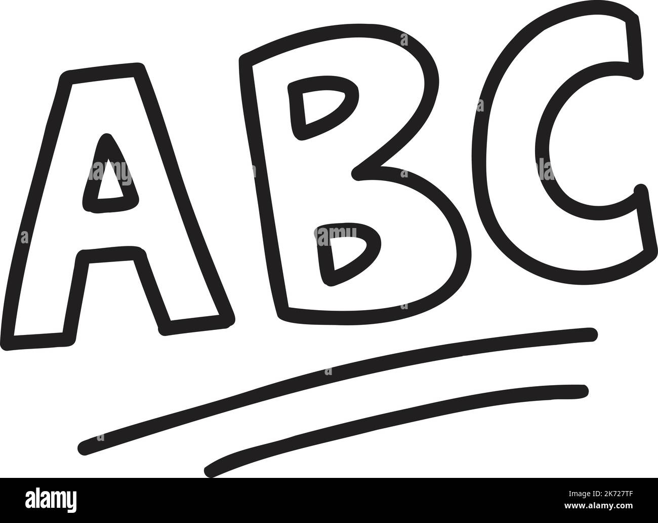 Hand Drawn ABC lettering illustration isolated on background Stock ...
