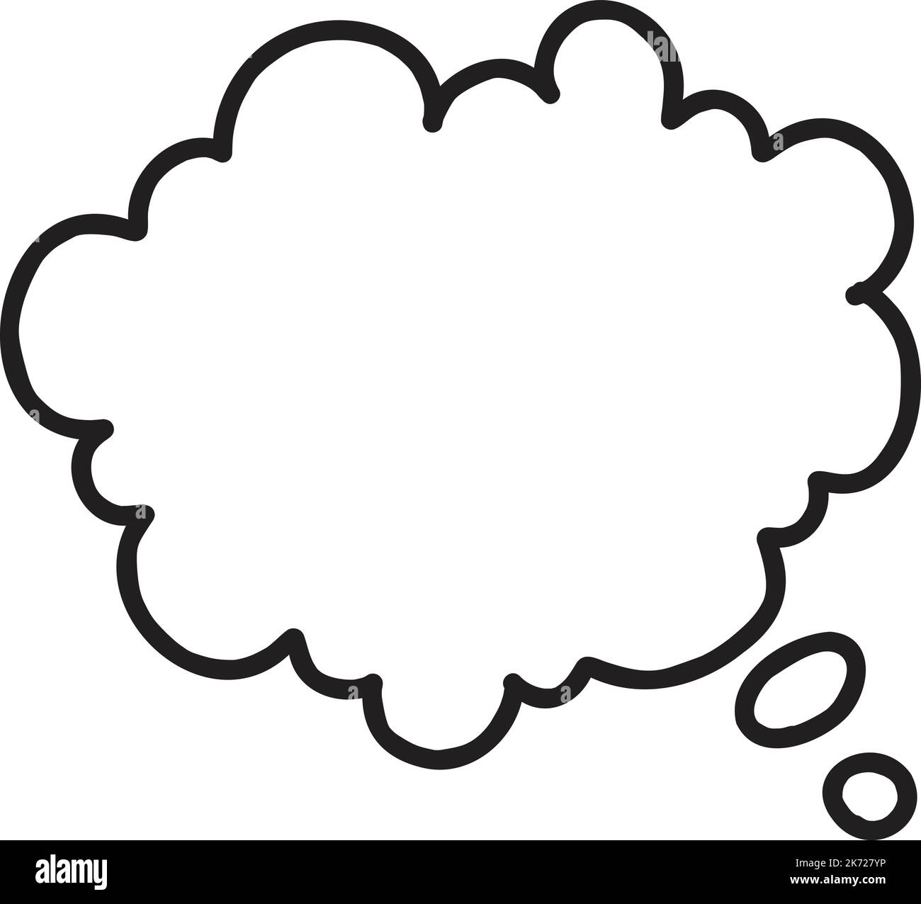 Hand Drawn cloud message illustration isolated on background Stock ...