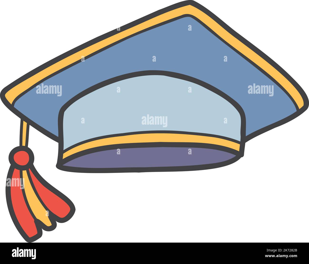 Hand Drawn cute Graduation cap illustration isolated on background ...