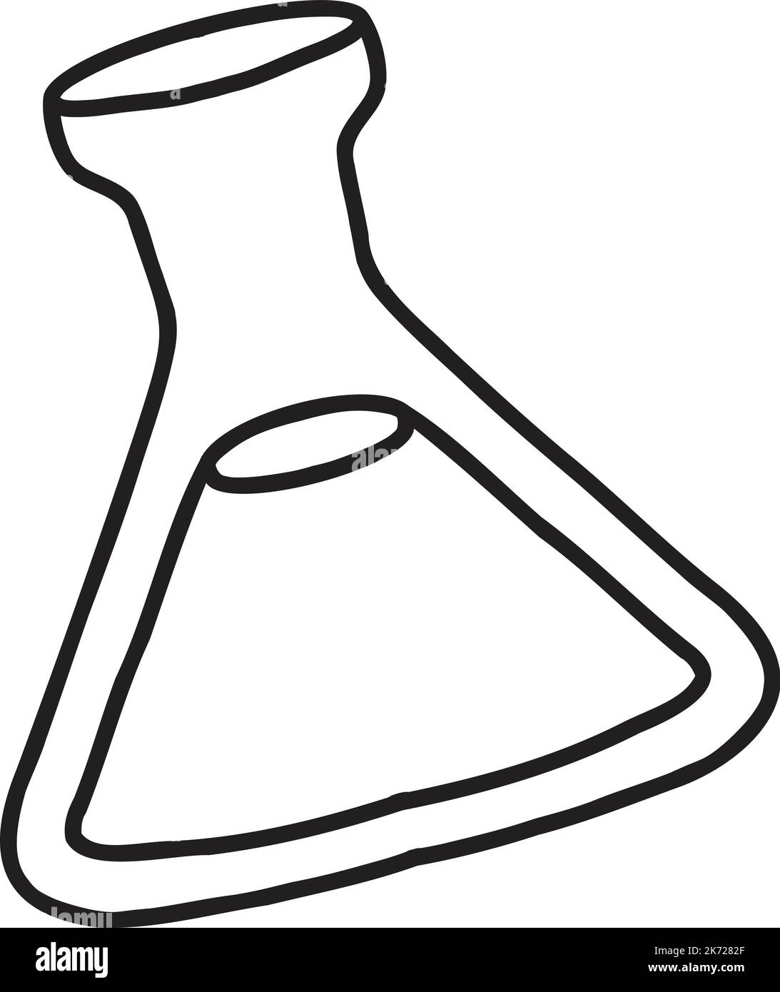 Hand Drawn Triangular laboratory bottle illustration isolated on ...