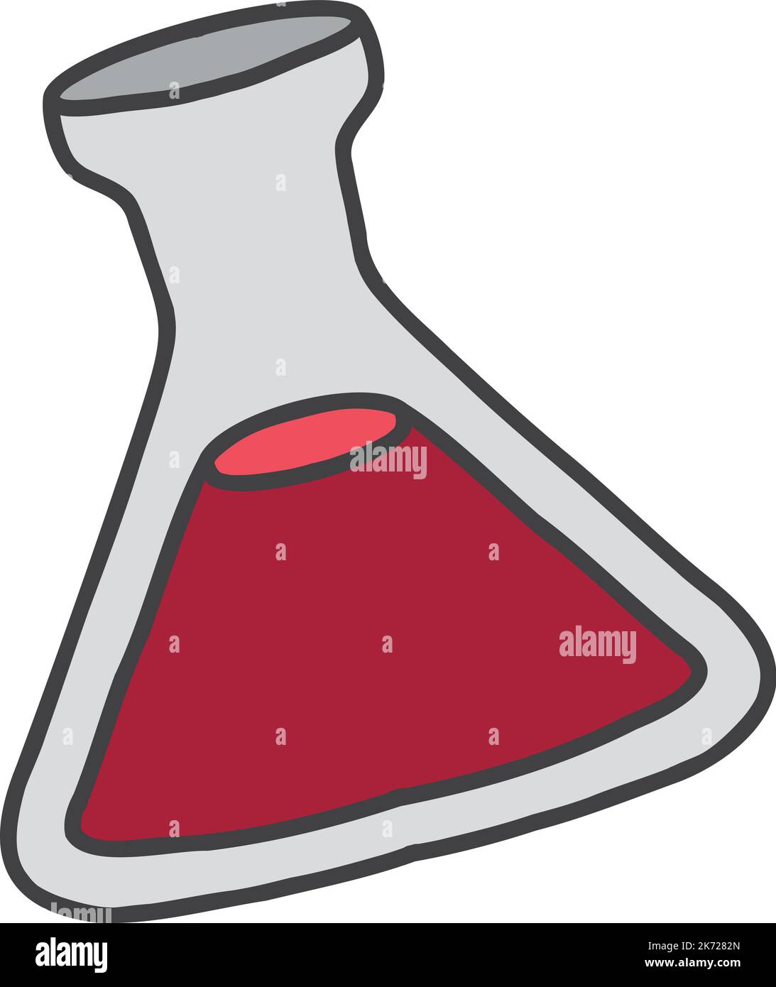 Hand Drawn Triangular laboratory bottle illustration isolated on ...