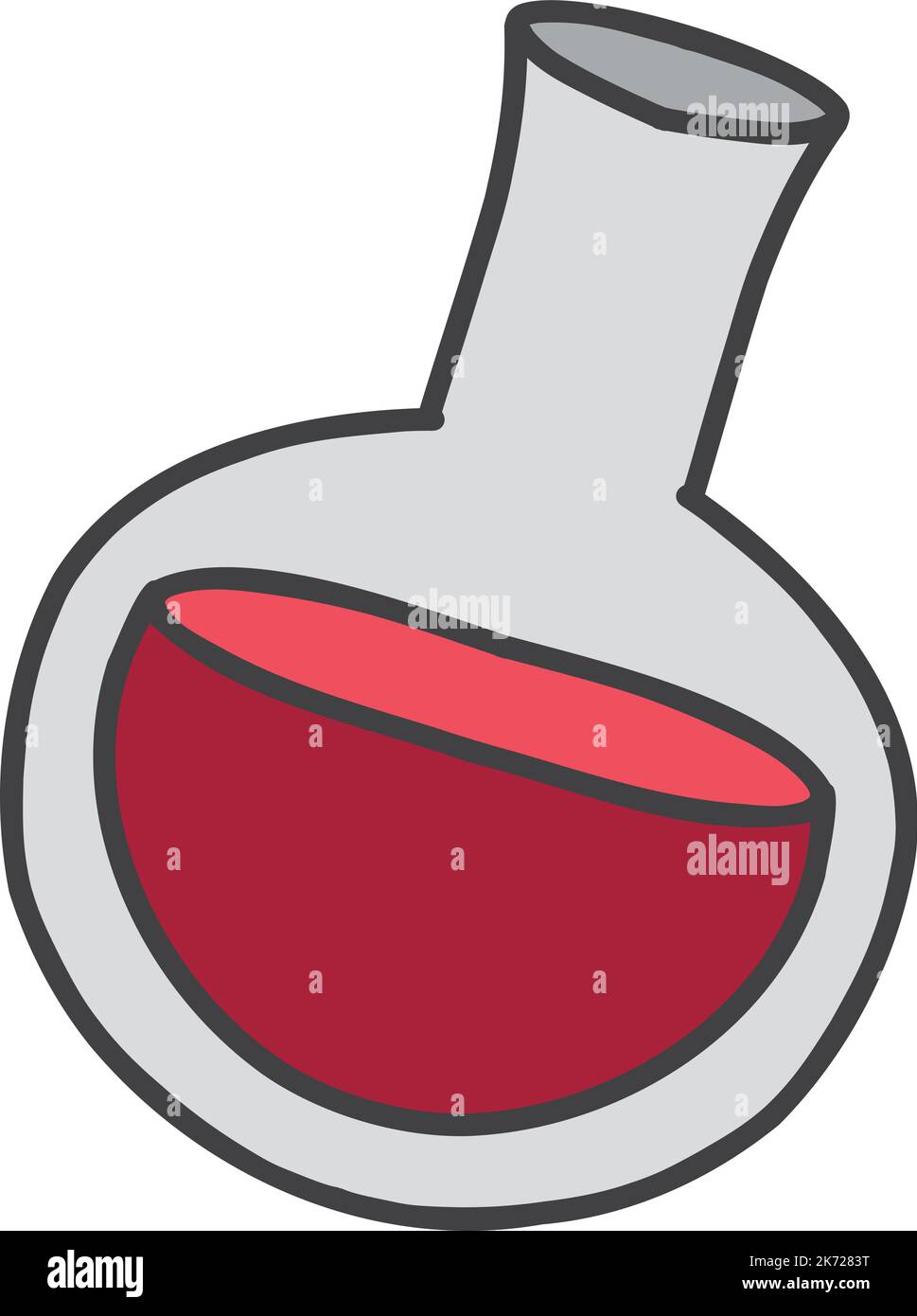 Hand Drawn round chemical bottle illustration isolated on background ...