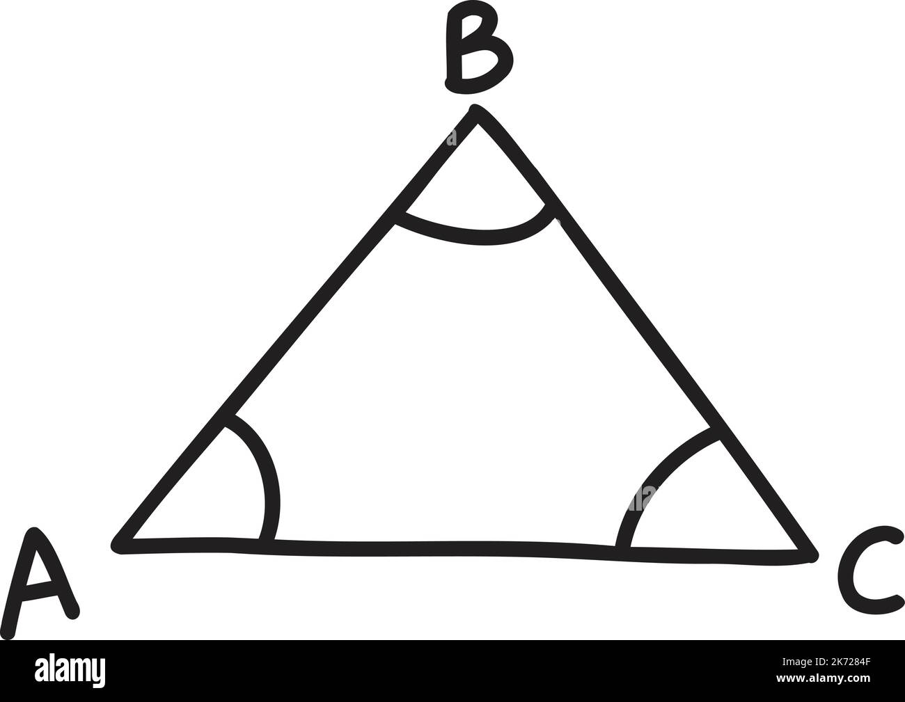 Hand Drawn cute Triangle illustration isolated on background Stock ...