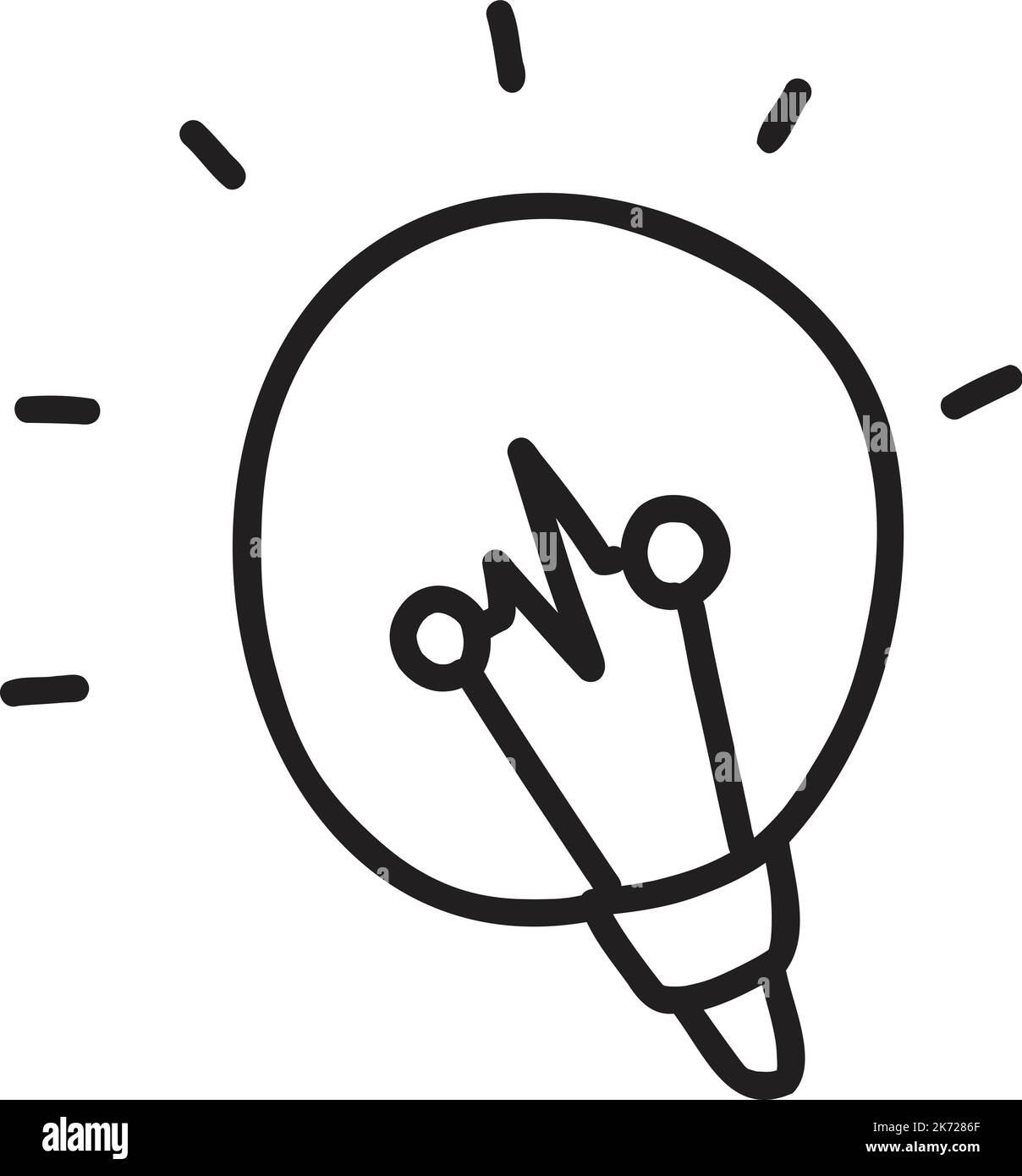 Hand Drawn light bulb illustration isolated on background Stock Vector ...