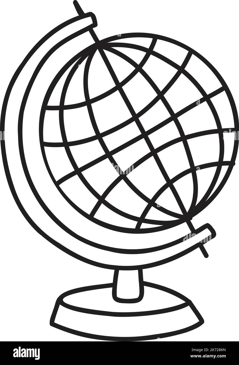 Hand Drawn Globe Model Illustration Isolated On Background Stock Vector Image And Art Alamy