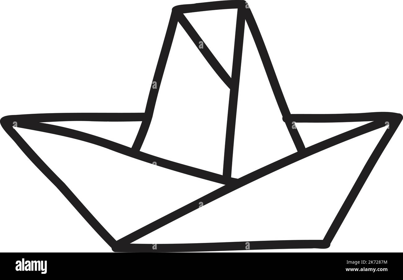 Hand Drawn paper boat illustration isolated on background Stock Vector ...