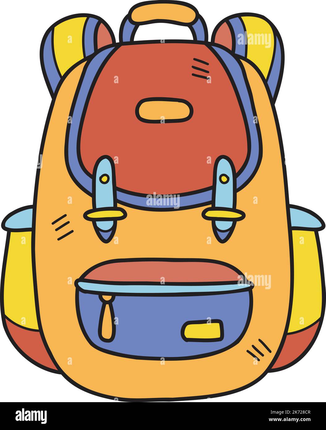 Hand Drawn backpack for students illustration isolated on background ...