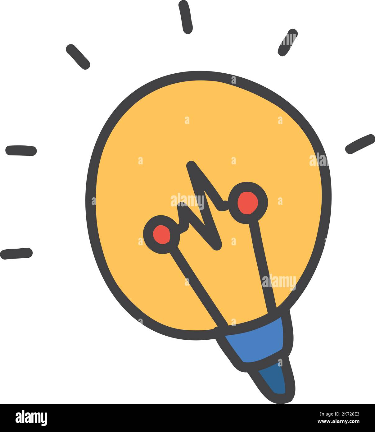 Hand Drawn light bulb illustration isolated on background Stock Vector ...