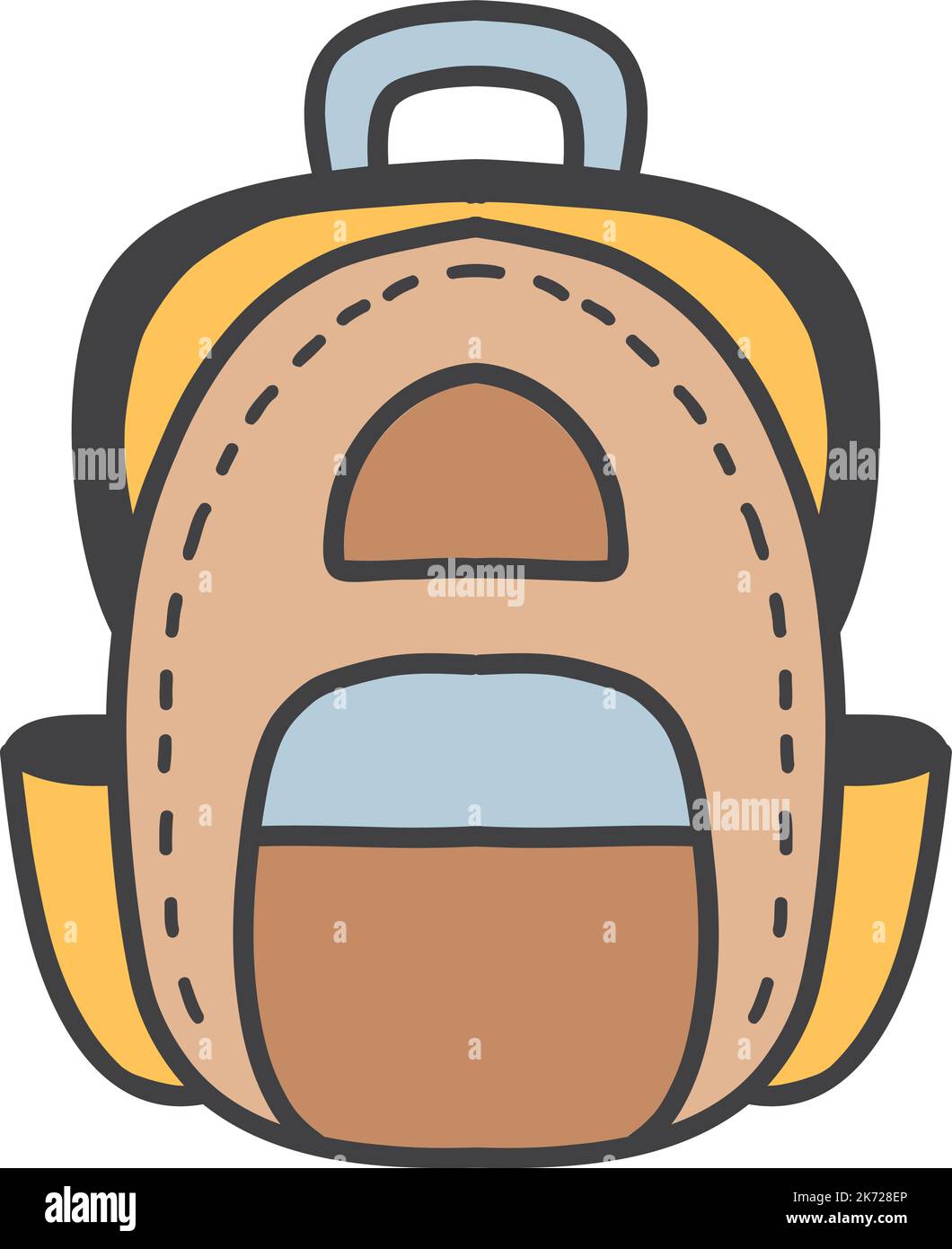 Hand Drawn backpack for students illustration isolated on background ...