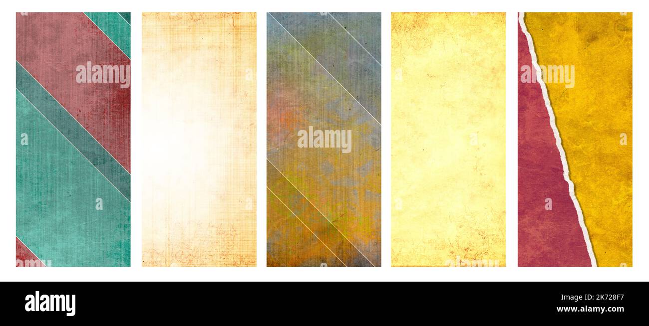 Set of vertical or horizontal banners with old paper texture and retro ...