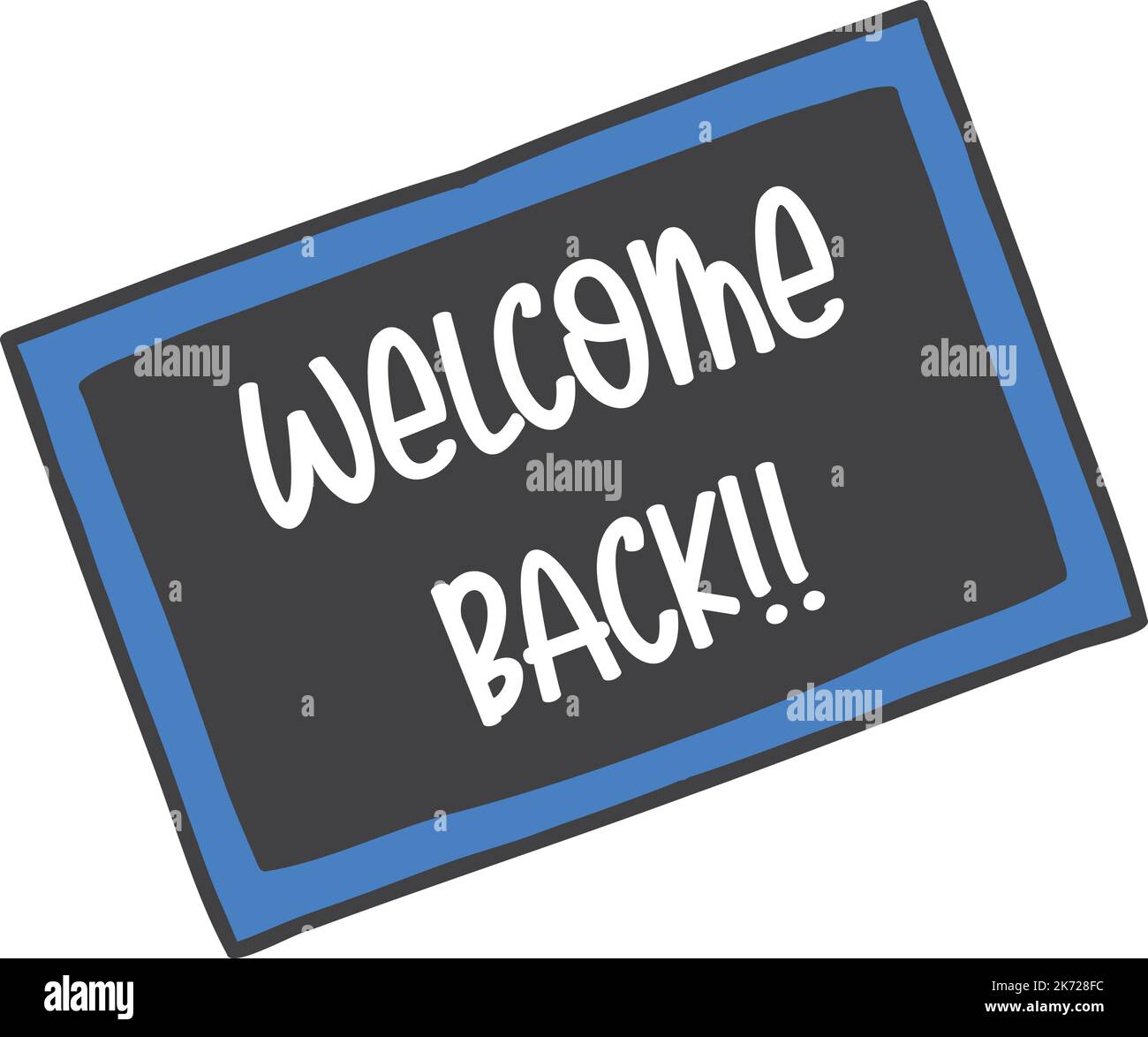 welcome back lettering on chalkboard illustration isolated on ...