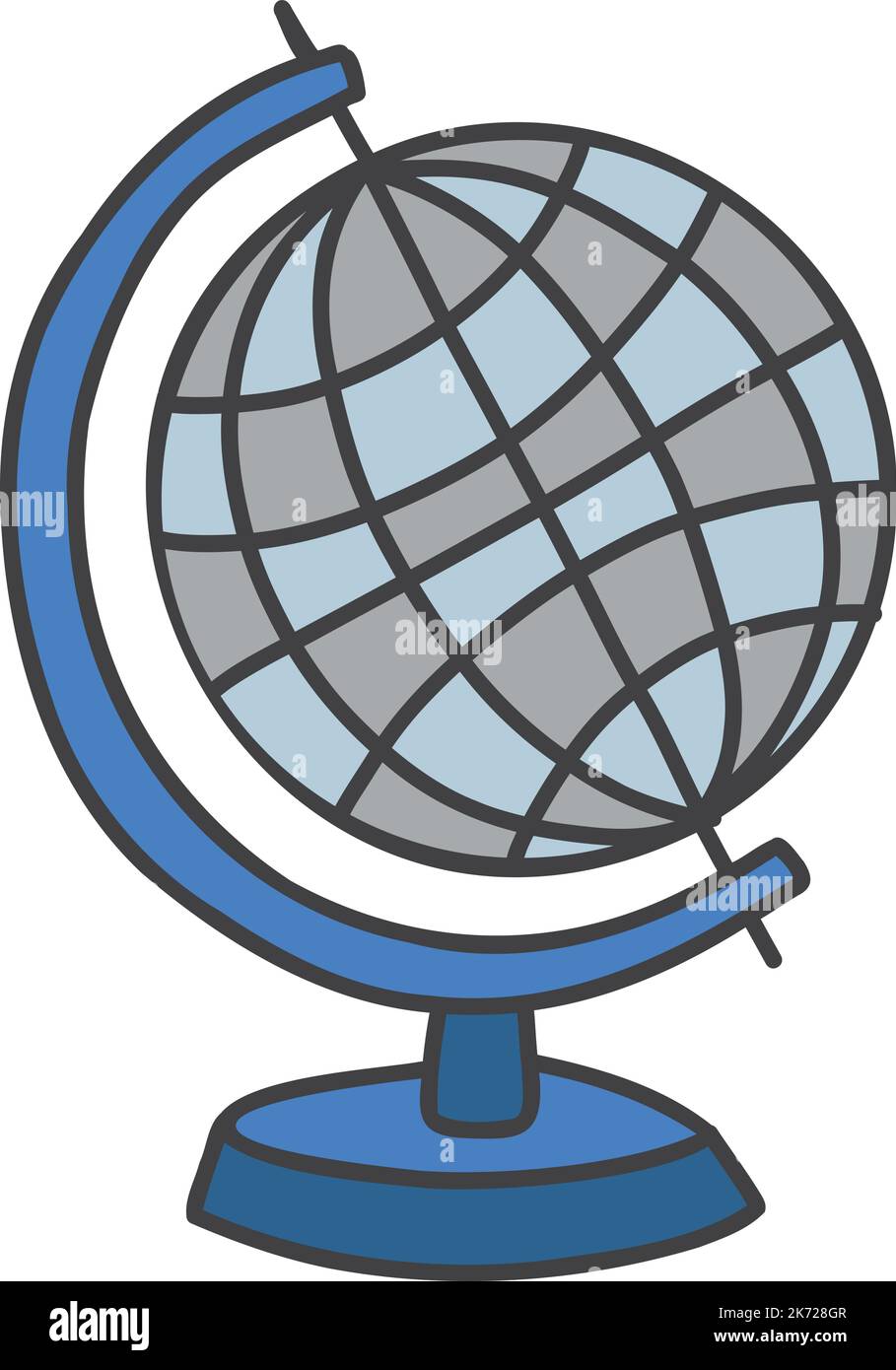 Hand Drawn globe model illustration isolated on background Stock Vector ...