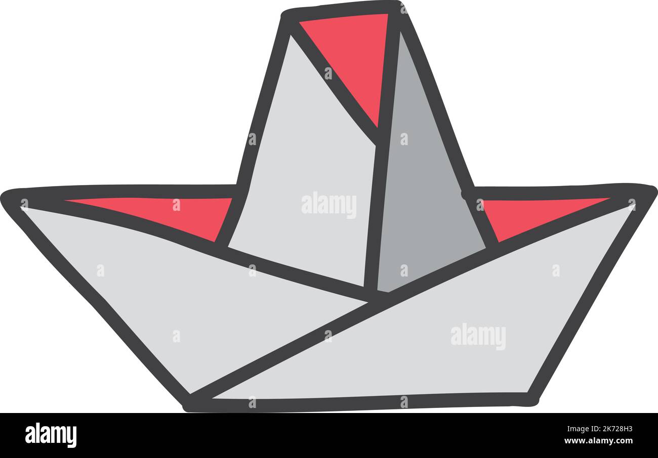 Hand Drawn paper boat illustration isolated on background Stock Vector ...