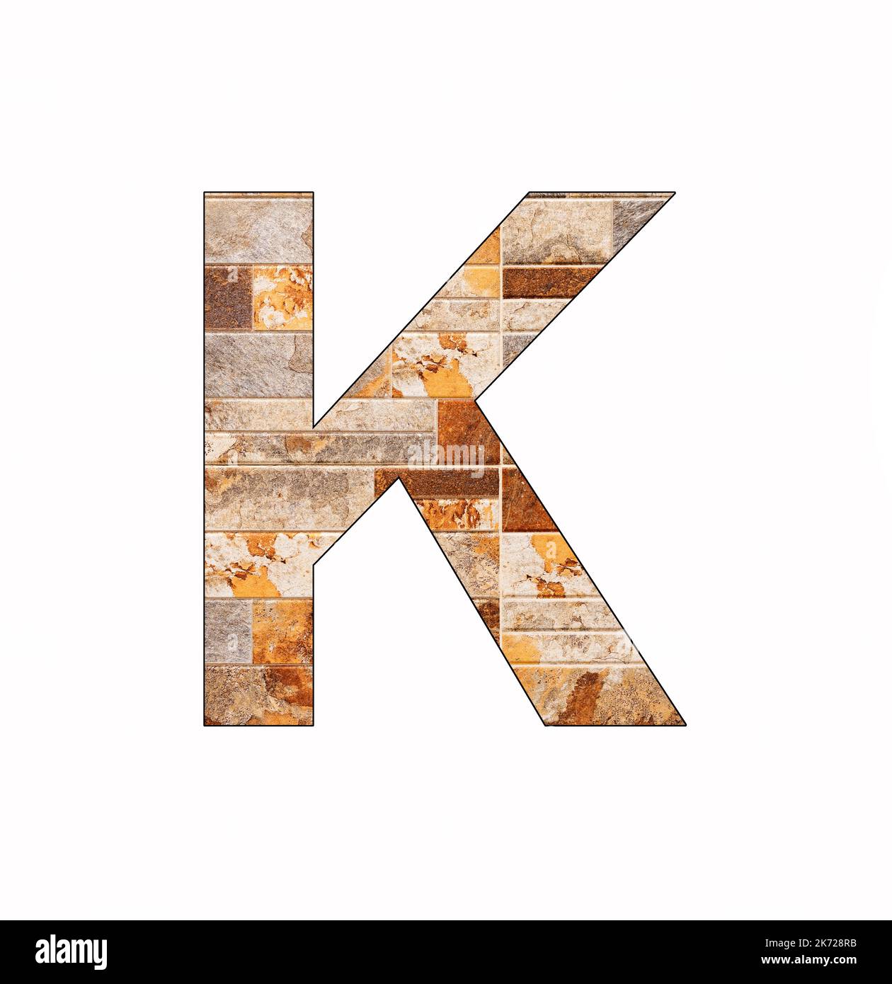 Alphabet letter K - Rustic tile background Stock Photo - Alamy