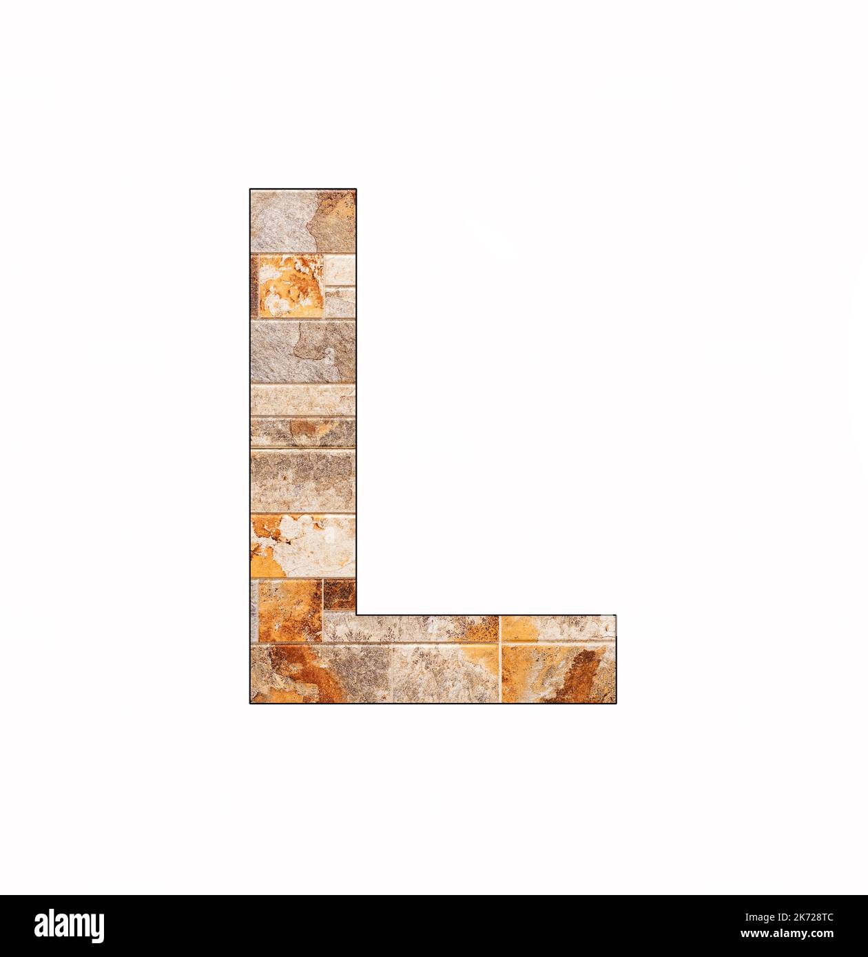 Alphabet letter L - Rustic tile background Stock Photo - Alamy