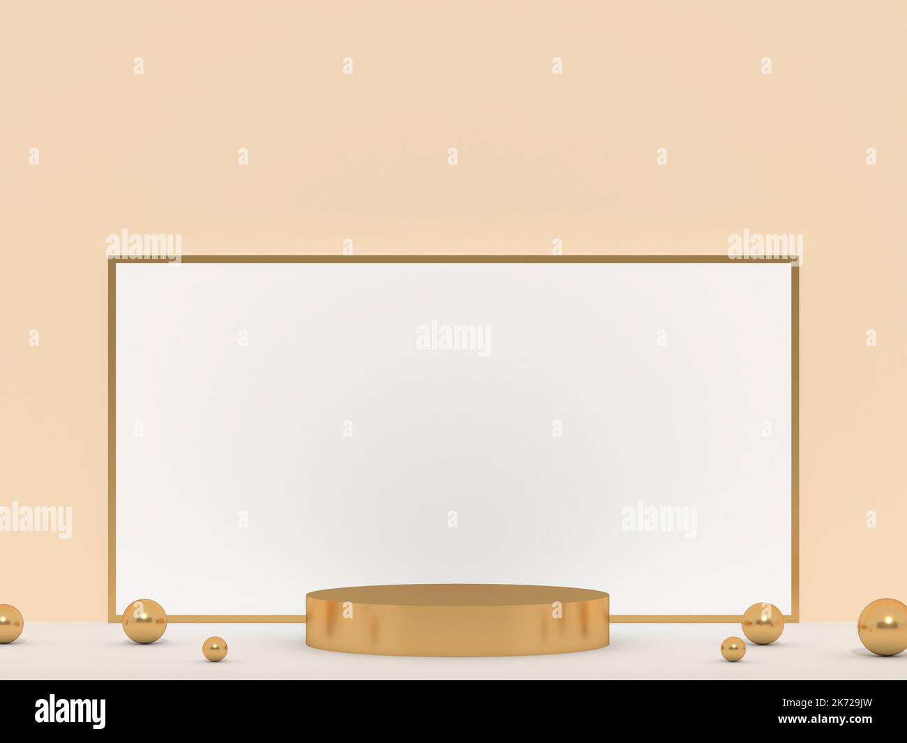 3d gold cylinder podium products display minimal mockup 3d render ...