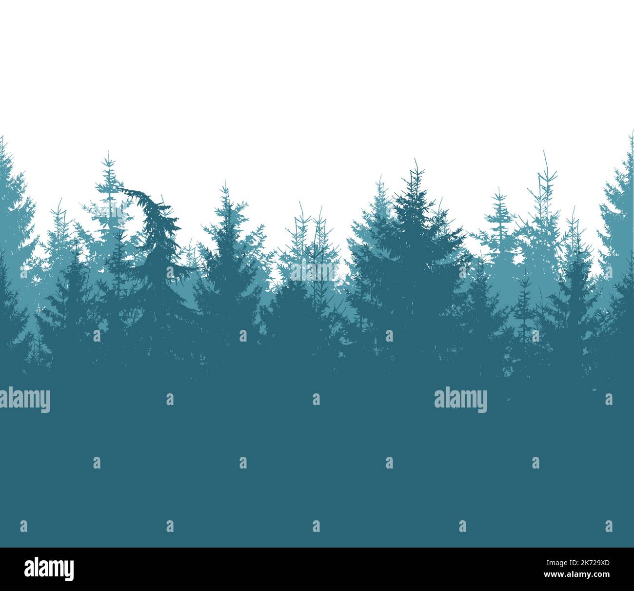 Spruce blue forest silhouette. Vector illustration Stock Vector Image ...