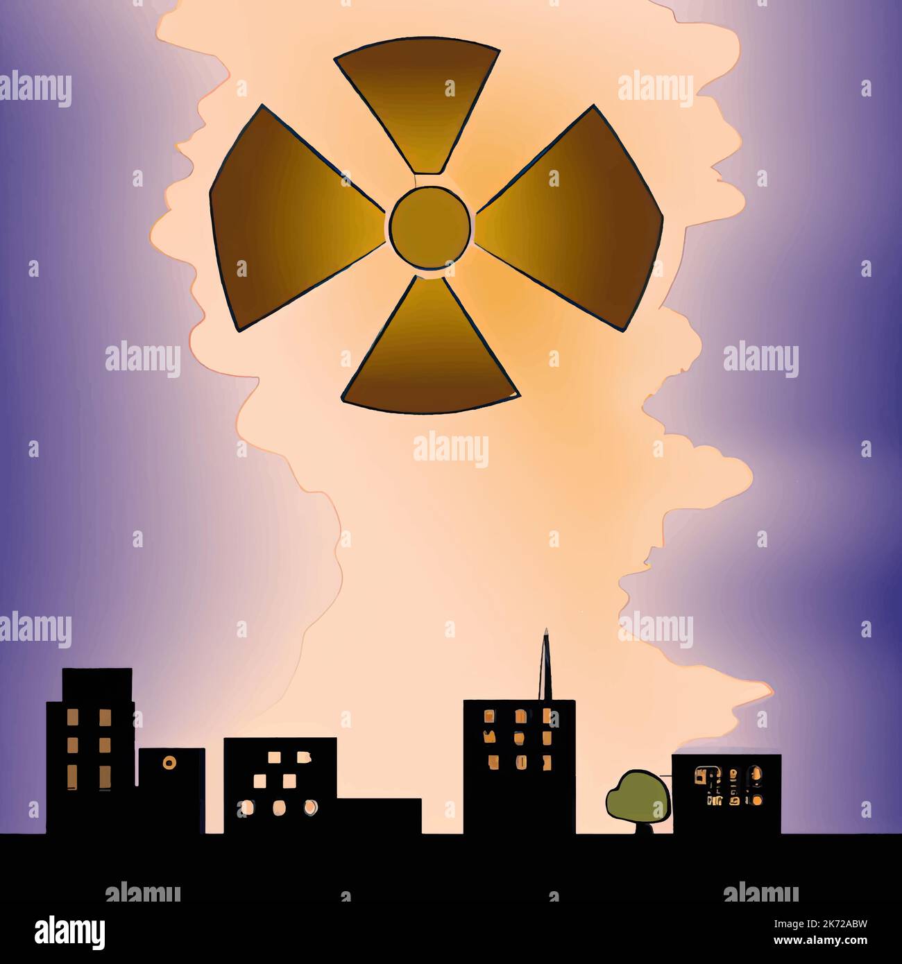 Mushroom from the explosion of a nuclear bomb over the city. Nuclear ...
