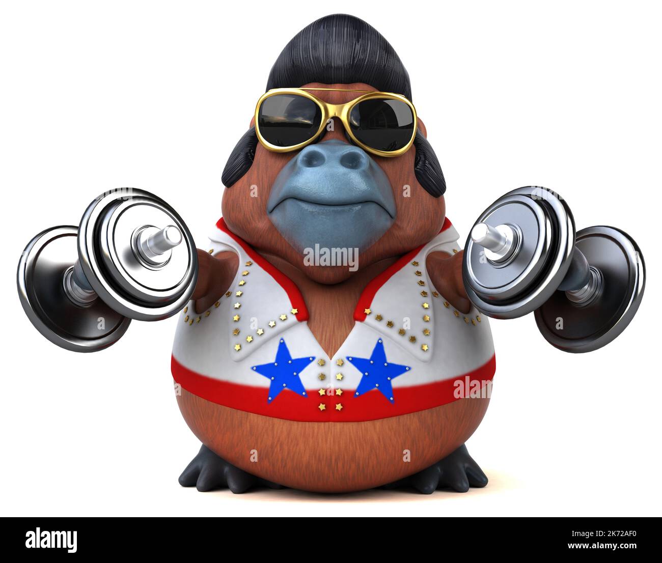 Fun 3D cartoon illustration of a Orang Outan rocker Stock Photo - Alamy
