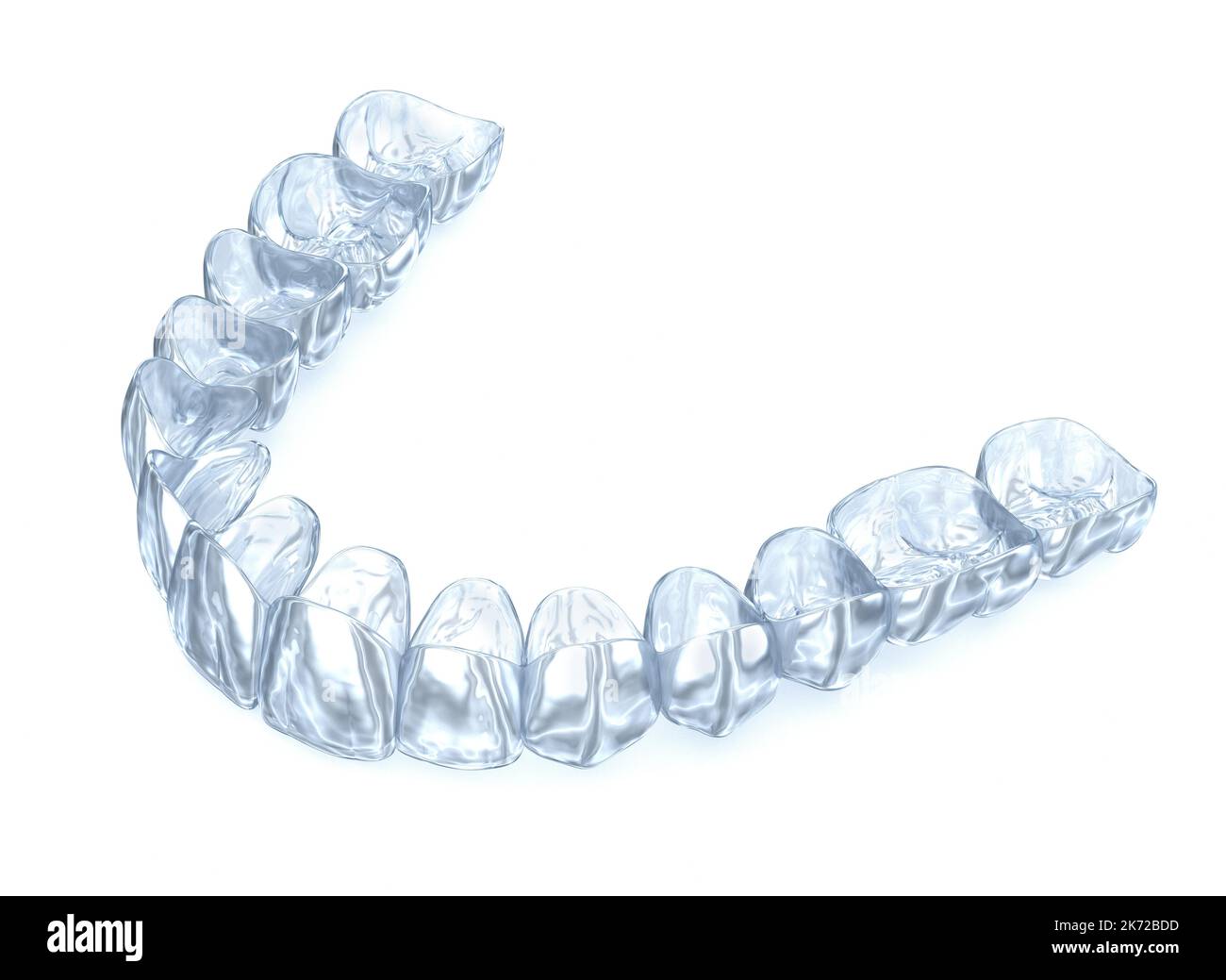 Invisalign braces or invisible retainer on white. Medically accurate ...