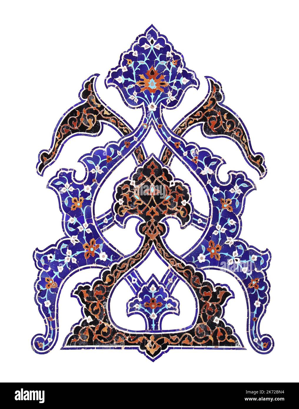 Detail of ancient mosaic walls with floral and geometric ornaments ...