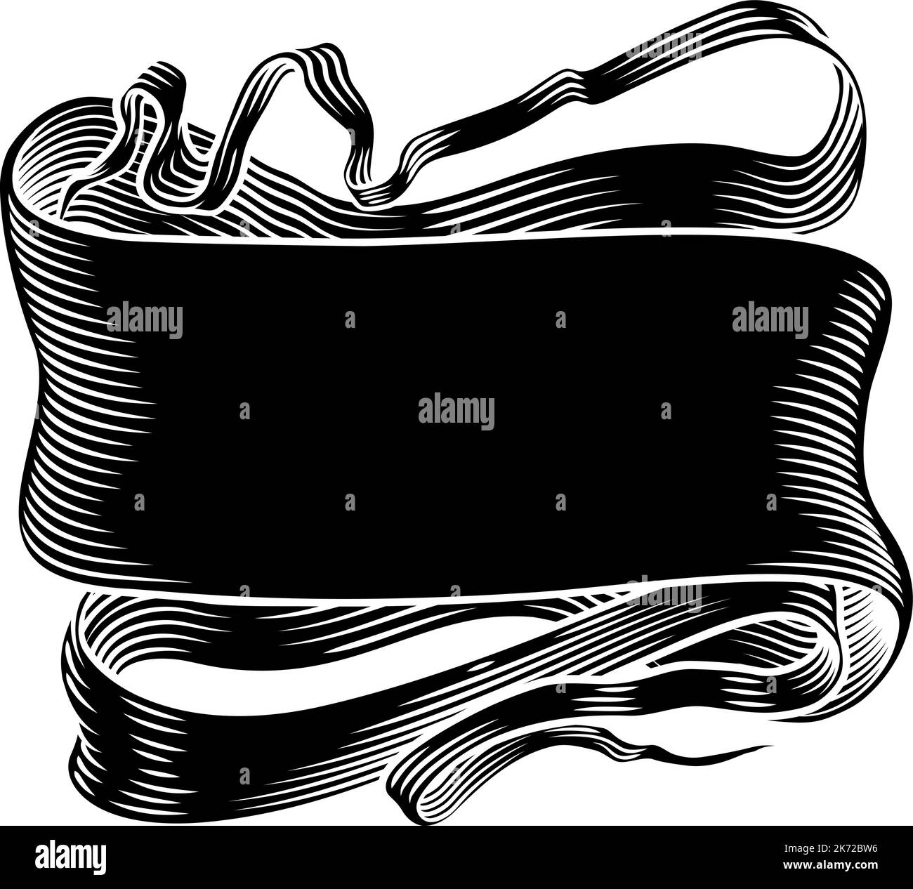 Scroll Banner Paper Ribbon Woodcut Vintage Etching Stock Vector Image ...