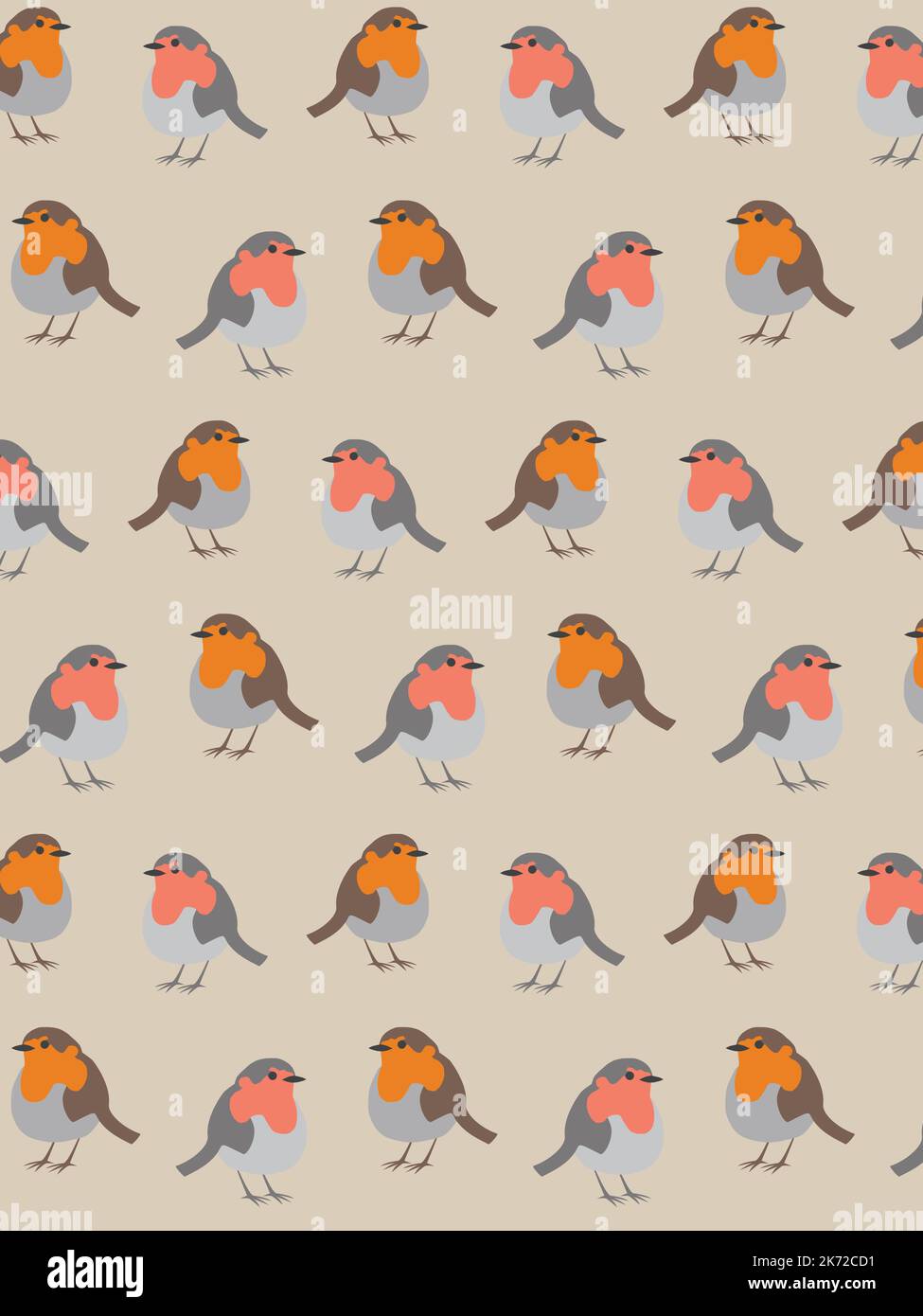 European robin bird pattern on sandy background Stock Vector Image ...