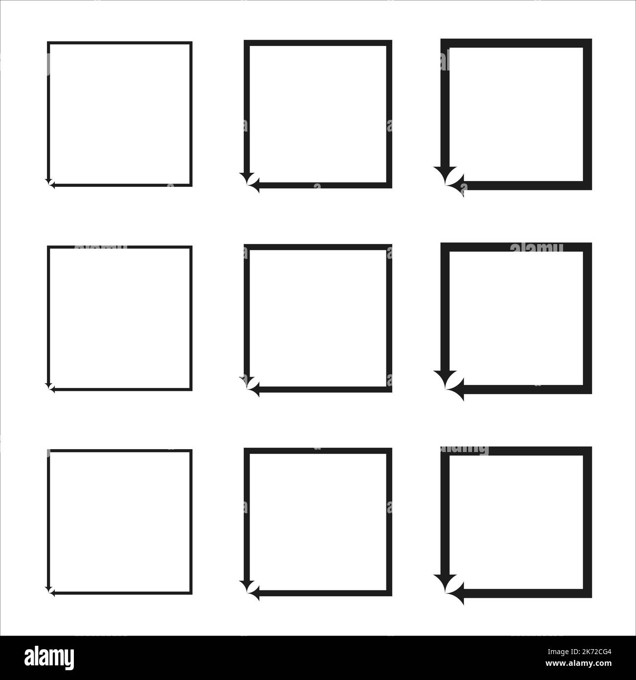 Rectangular vector frame. black square shape borders. Set of design elements Stock Vector Image ...