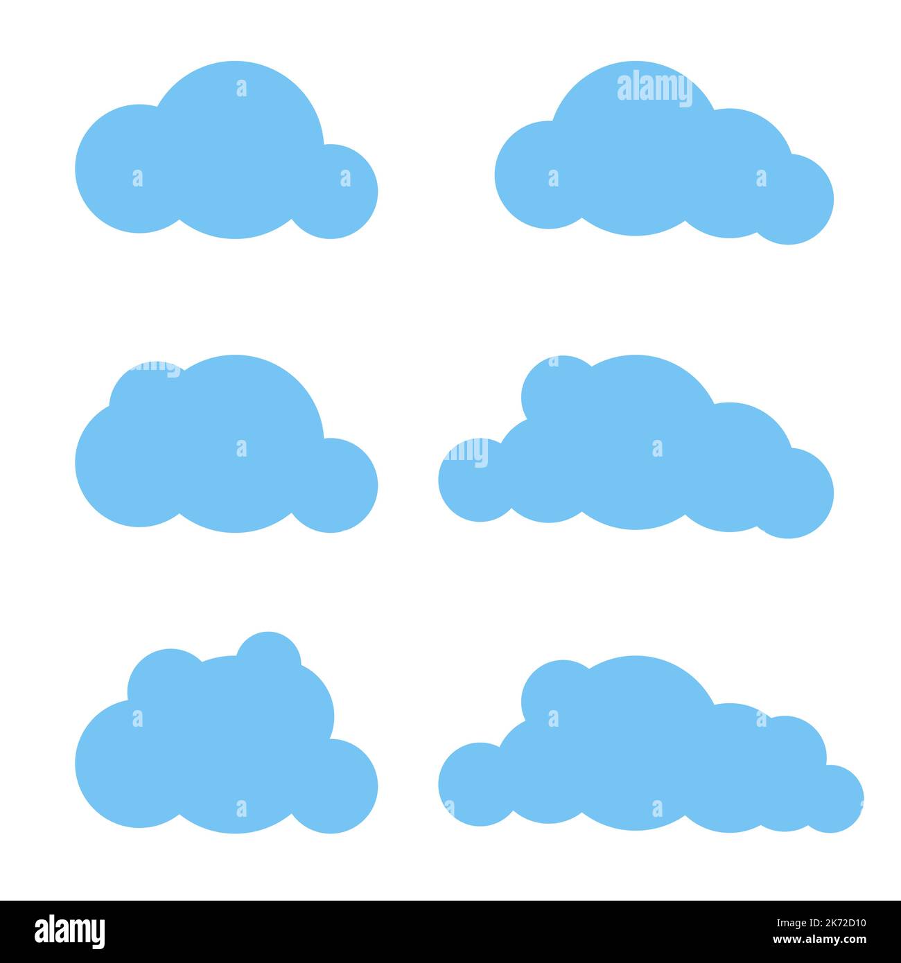Cloud. Abstract white cloudy set isolated on blue background. Vector ...