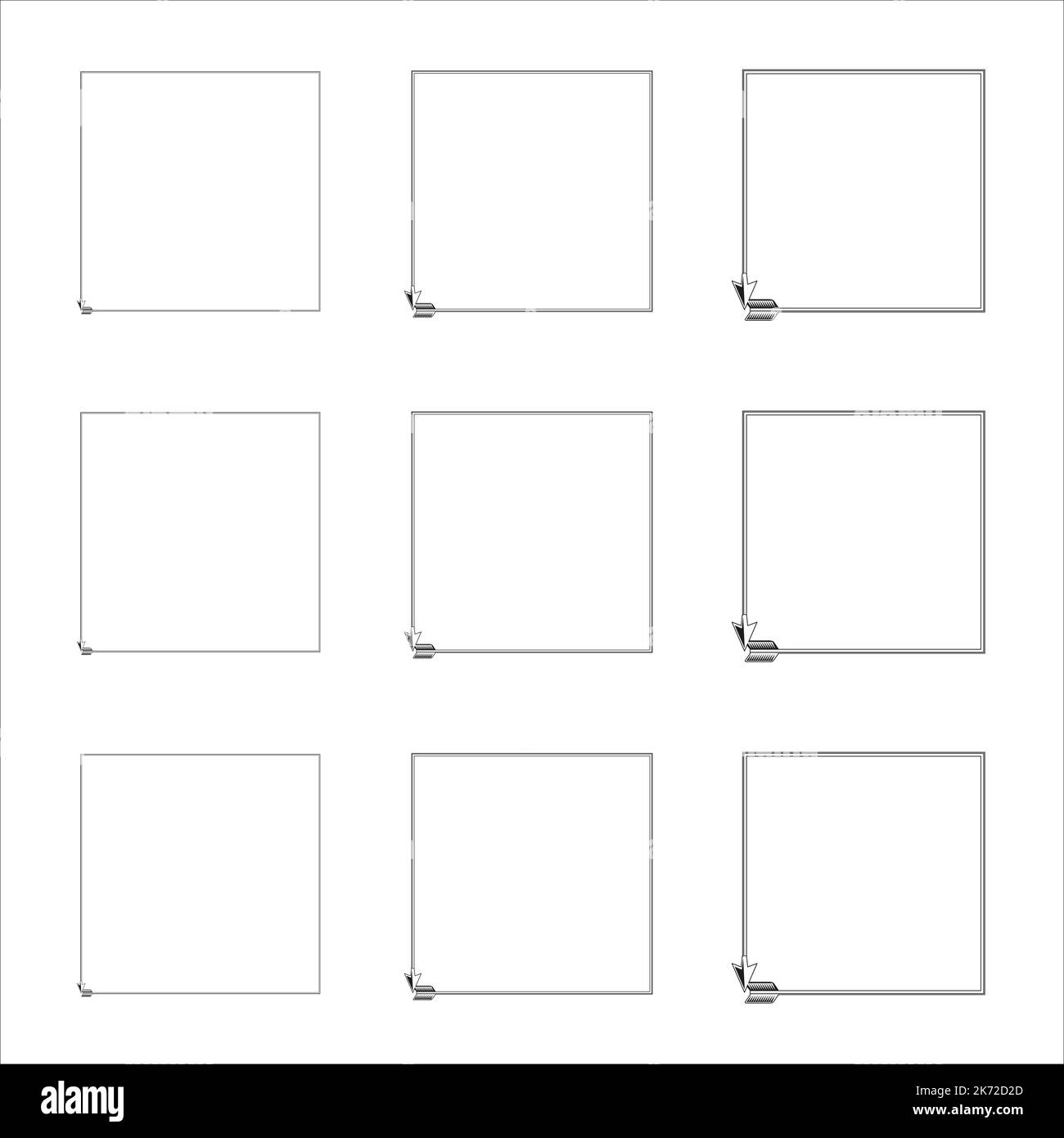 Grunge frames vector set. Handdrawn square frame. Vector borders grunge ... Grunge frames vector set. Handdrawn square frame. Vector borders grunge ...