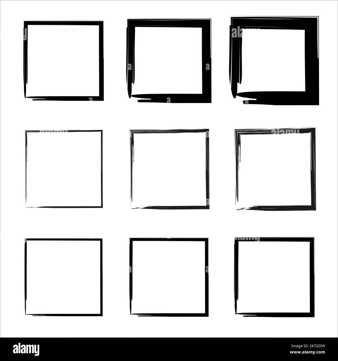 Rectangular vector frame. Vector black painted squares. rectangular ...
