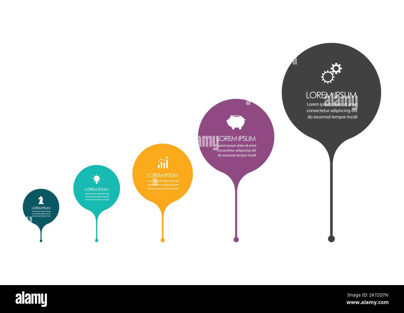 Circle infographic five steps template. Vector illustration Stock ...