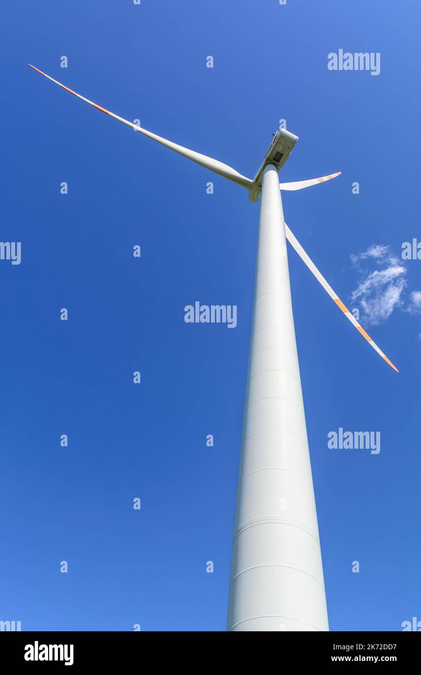 Wind power plant. Regenerative energy. Wind power generator. Concept of ...
