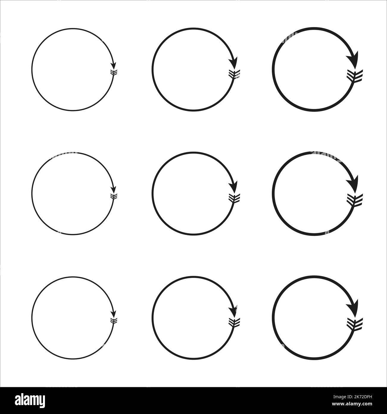 Set of black circles. Vector grunge round shapes. Speed lines in circle ...