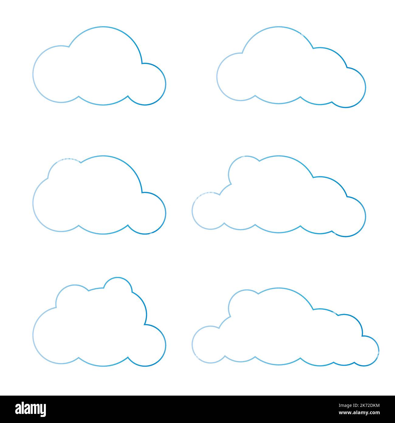 Cartoon clouds isolated on blue sky panorama vector collection ...