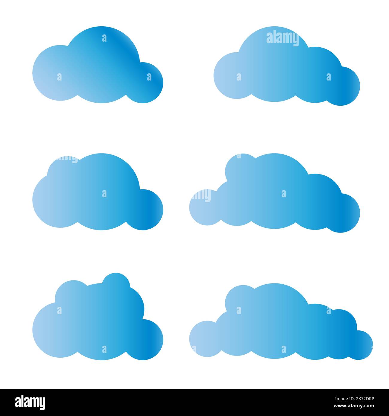 Set of blue sky, clouds. Cloud icon, cloud shape. Set of different ...