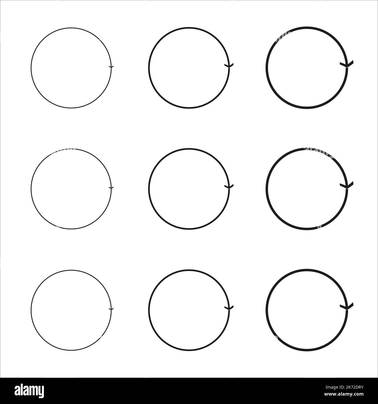Hand drawn circles sketch. Round frames in doodle style. Simple hand ...