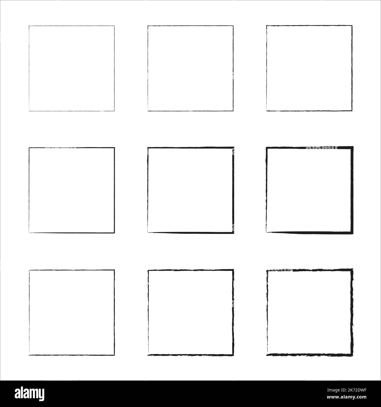 Grunge frames vector set. borders set. rectangular shapes Stock Vector ...