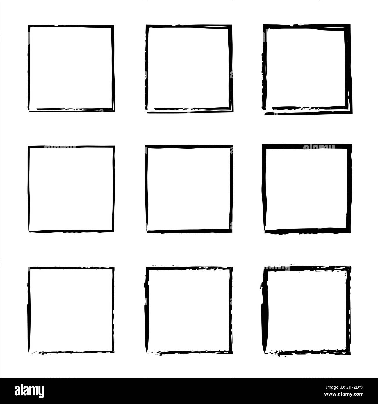 Grunge Frames Vector Set Borders Set Rectangular Shapes Stock Vector Image And Art Alamy