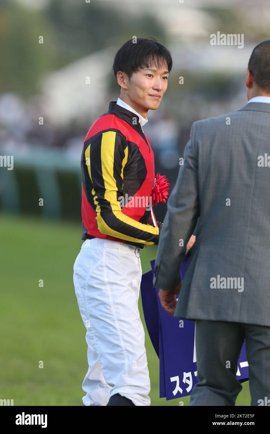 Hyogo, Japan. 16th Oct, 2022. Ryusei Sakai won the Shuka Sho at Hanshin Racecourse in Hyogo ...