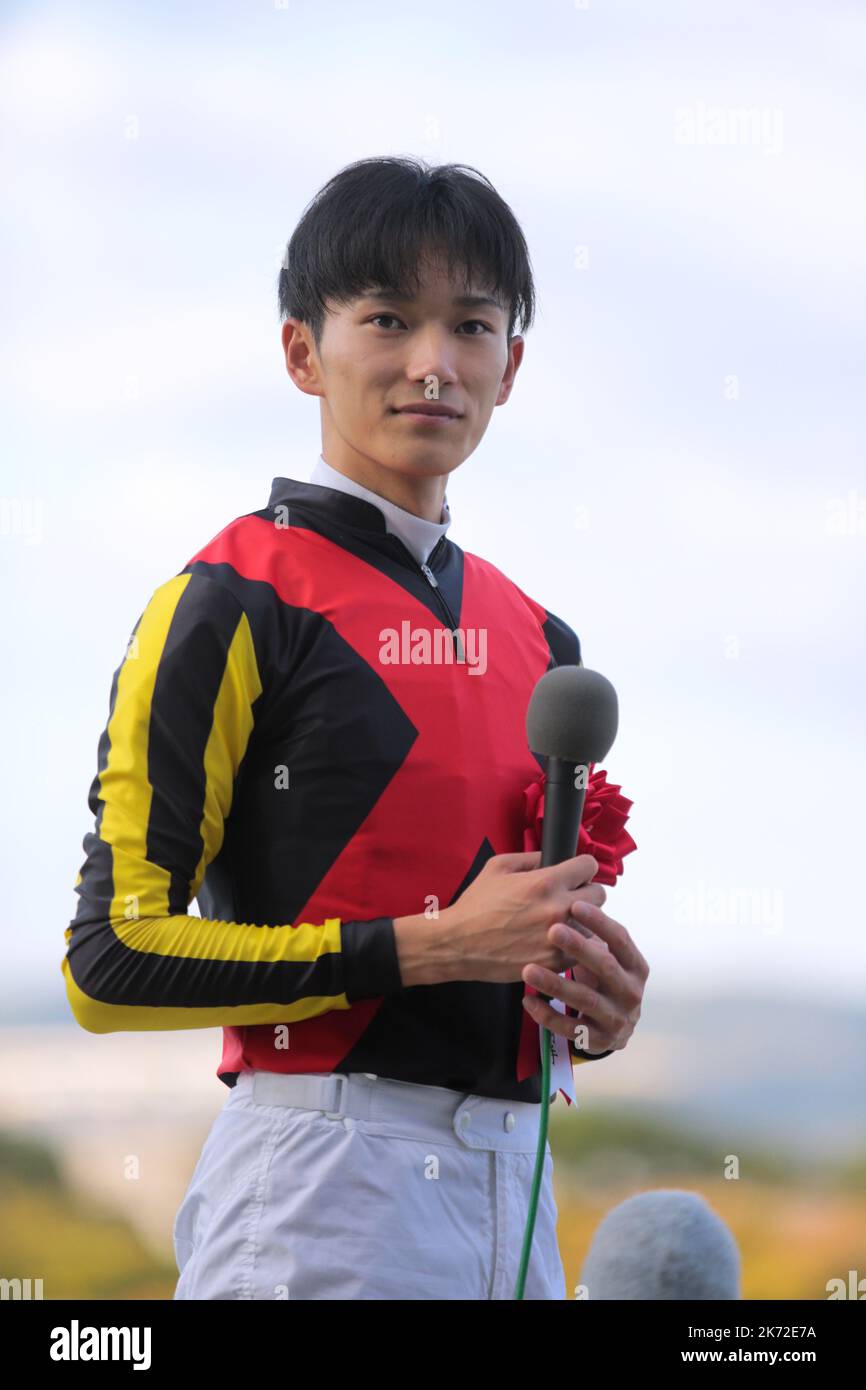 Hyogo, Japan. 16th Oct, 2022. Ryusei Sakai won the Shuka Sho at Hanshin Racecourse in Hyogo ...