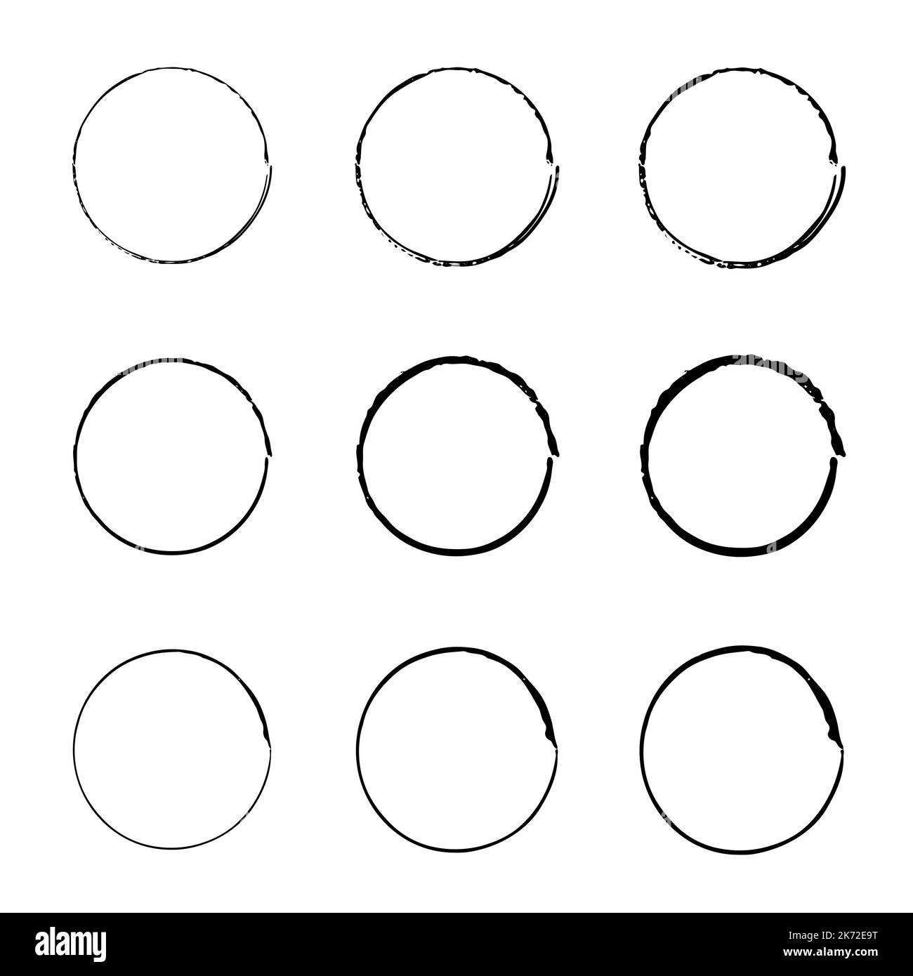 Hand drawn circles sketch. Rounds scribble line circles. Doodle circles for design elements ...