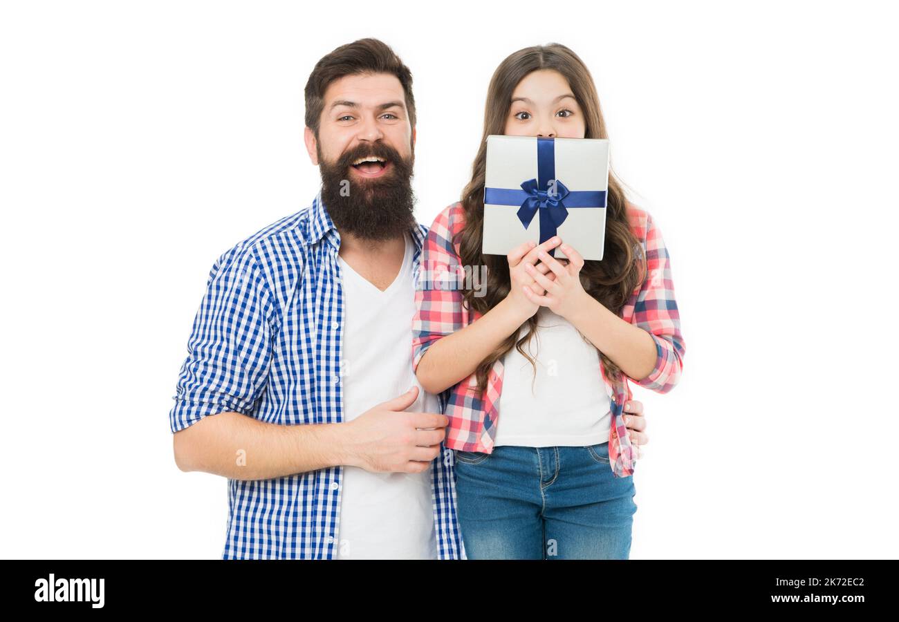 Joy inside. Intrigued concept. Boxing day. Surprise for closest ...