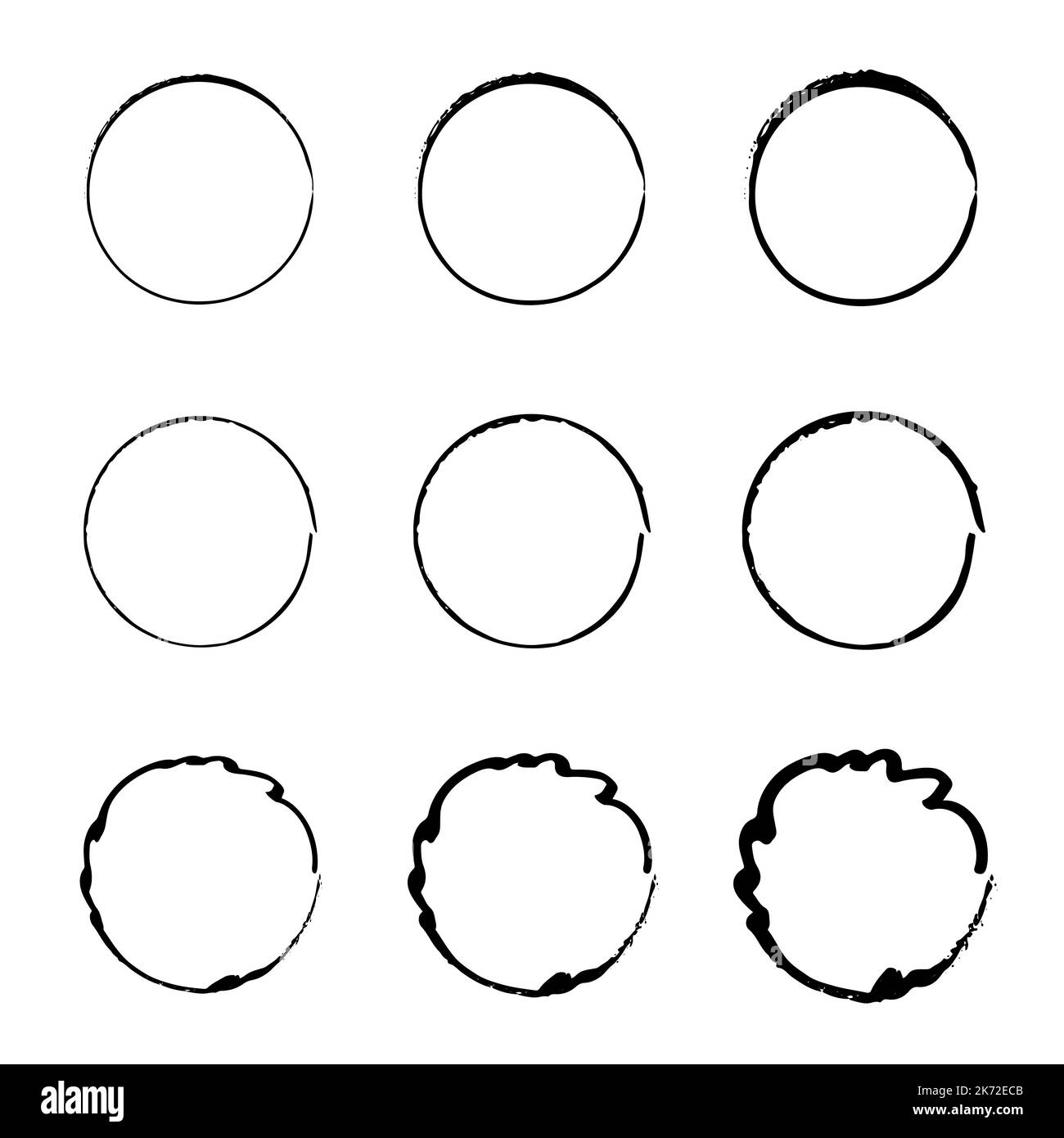 Hand drawn circles sketch frame set. Rounds scribble line circles. Speed lines in circle form ...